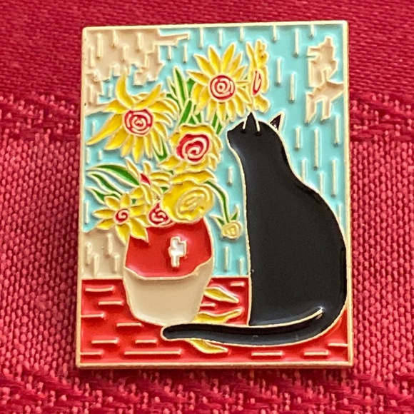 Jewelry | New Black Cat Enamel Over Alloy Art Style Hat Pin Broach ...